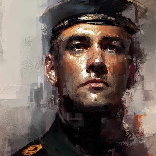 Professional impressionist painting of an Admiral in the styles ...