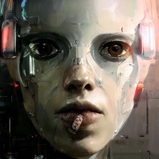 Professional painting of biorobot with bionic parts by Jeremy Ma ...