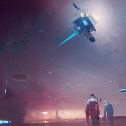 Professional painting of space colonization by Jeremy Mann, Rutk ...