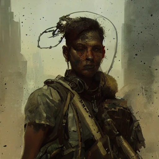 Professional painting of a post-apocalyptic scout, by Jeremy Man ...