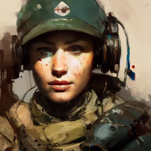 Professional painting of a female scout, by Jeremy Mann, Rutkows ...
