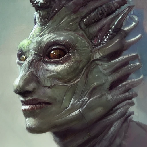 Professional portrait of an attractive alien creature with human ...