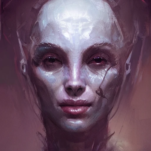 Professional portrait of a beautiful alien creature with humanoi ...