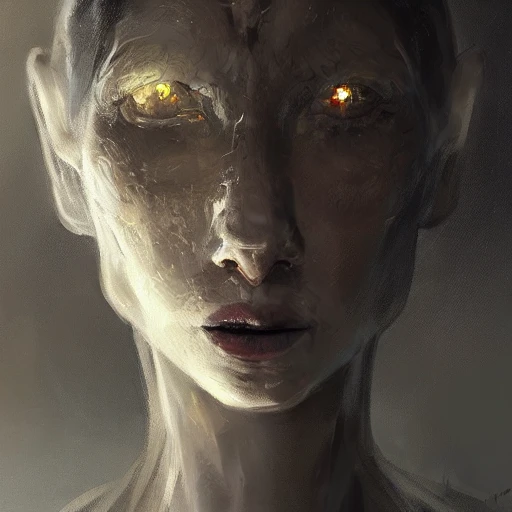 Professional portrait of a beautiful alien creature with humanoi ...