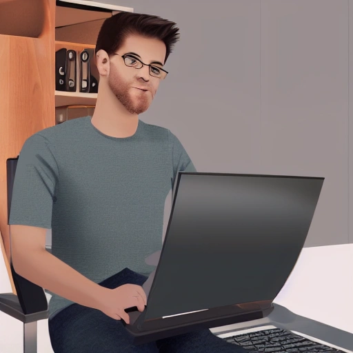 Hyper realistic Humanized Duck Sitting In Front Of A Computer