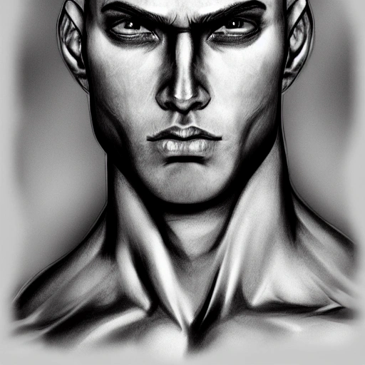 Portrait Male Bald Human Paladin Seductive Looking Pencil Ske Portrait Male Bald Human Paladin Seductive Looking Pencil Ske