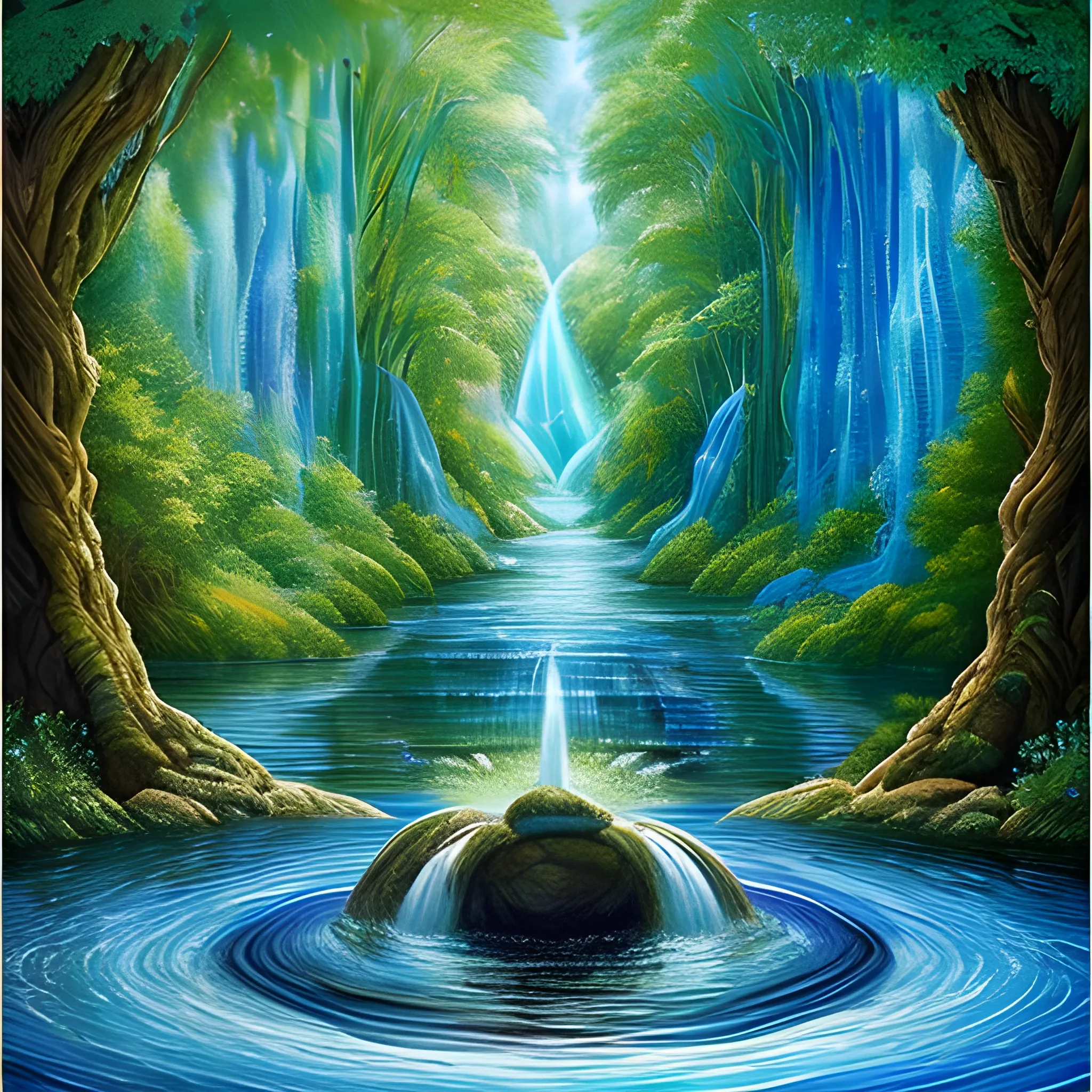 A Mesmerizing Artwork Showcasing The River Of The Water Of Life