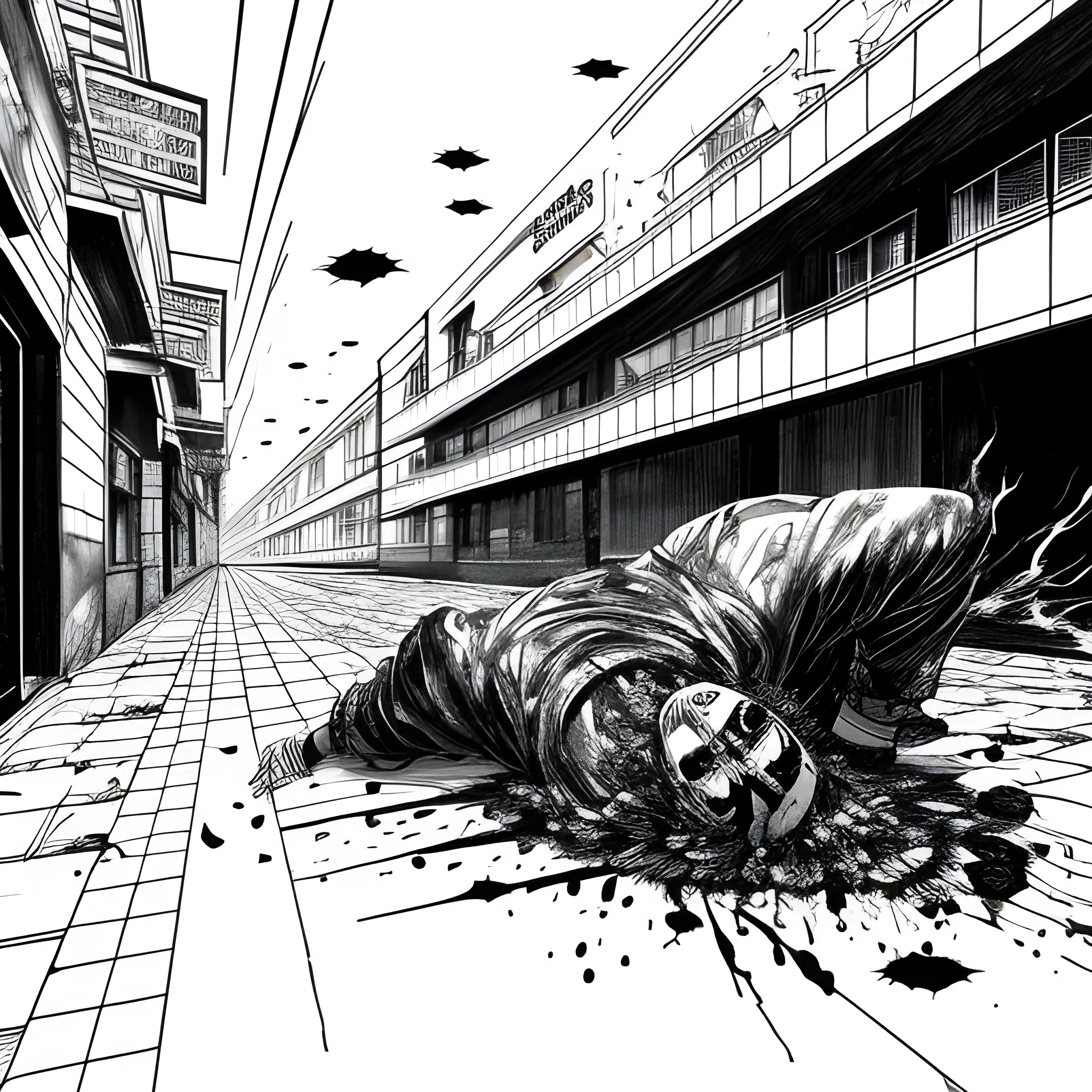 Black And White Ink Nanquim Drawing Anime Perspective Drawing Black And White Ink Nanquim Drawing Anime Perspective Drawing