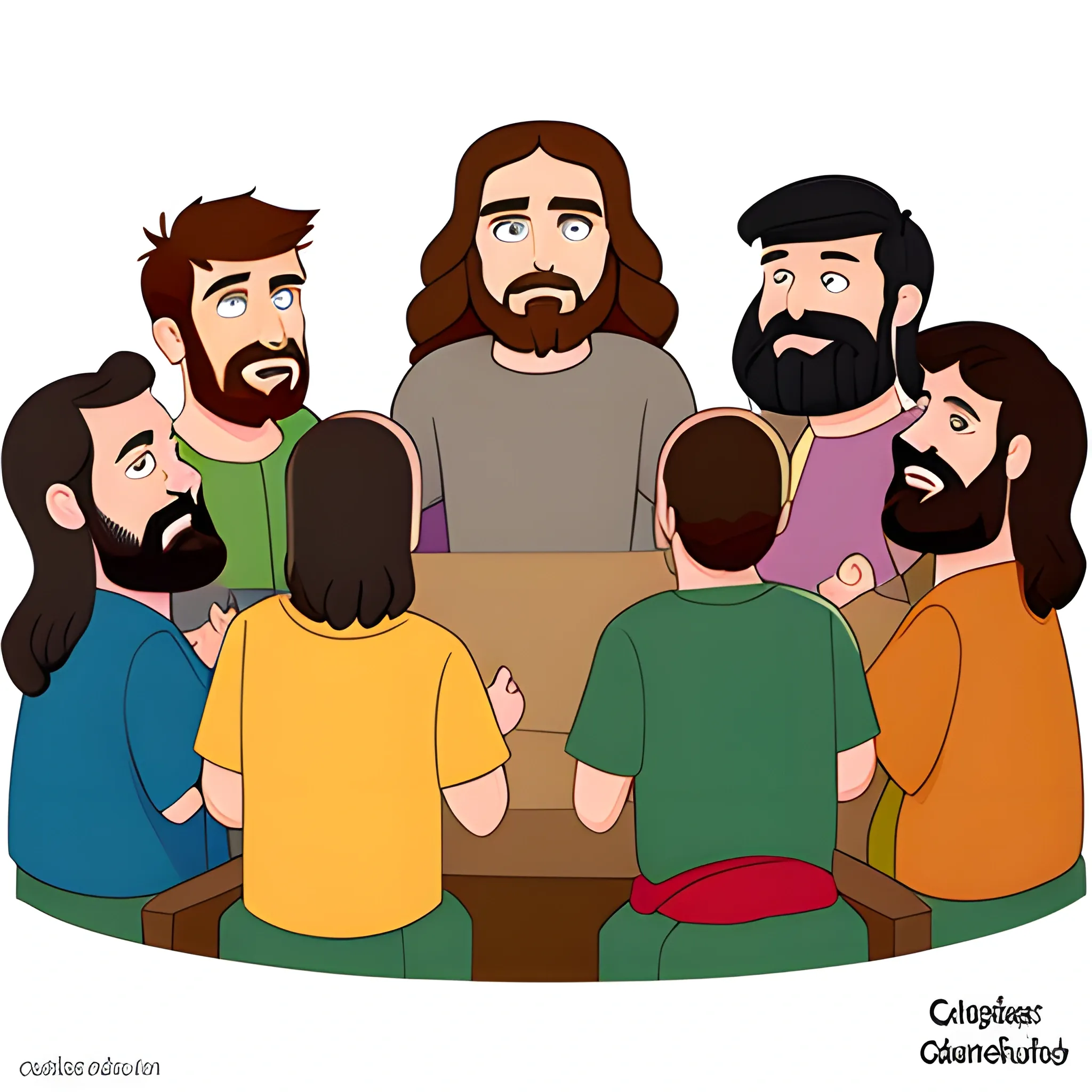 Funny Cartoon Of Jesus With His Disciples Cartoon Arthub ai