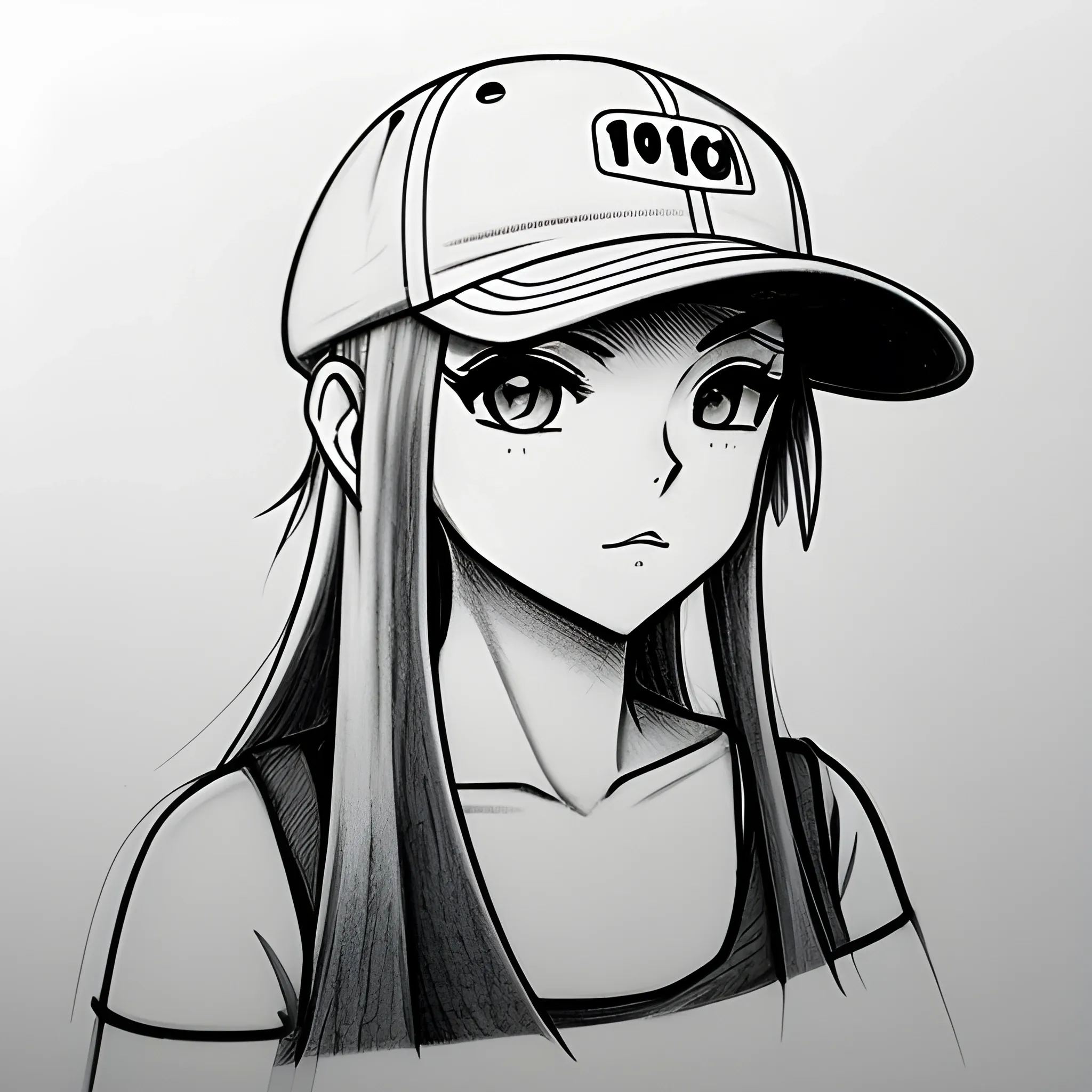 An Image Of A Woman Wearing A Cap In A Manga Art Anime Style Character An Image Of A Woman Wearing A Cap In A Manga Art Anime Style Character