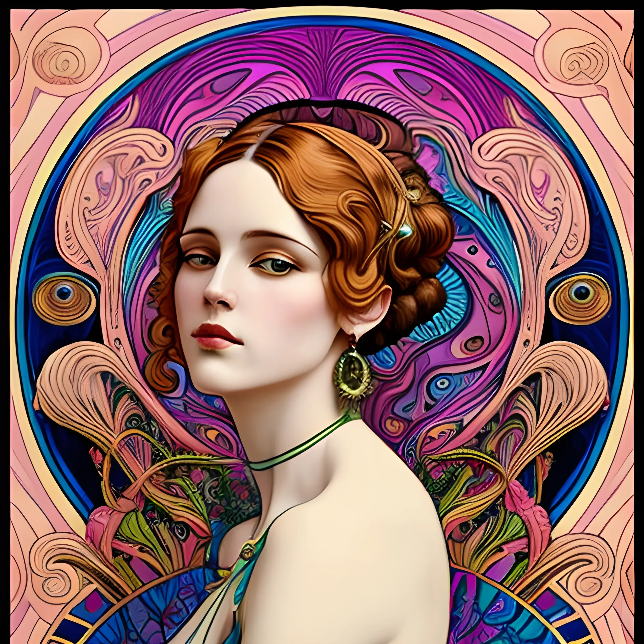 Art Nouveau Painting True Aesthetics Stylish Fashion Shot Of A Art Nouveau Painting True Aesthetics Stylish Fashion Shot Of A