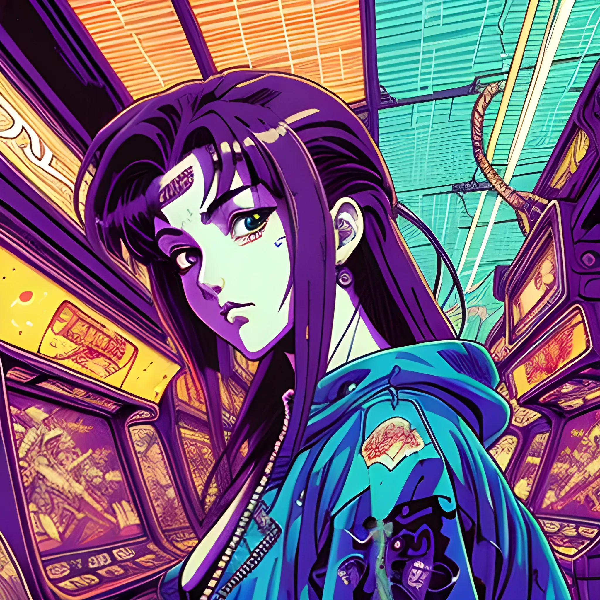 Vintage 90 s Anime Style Environmental Of A Chaotic Arcade At Ni Vintage 90 s Anime Style Environmental Of A Chaotic Arcade At Ni