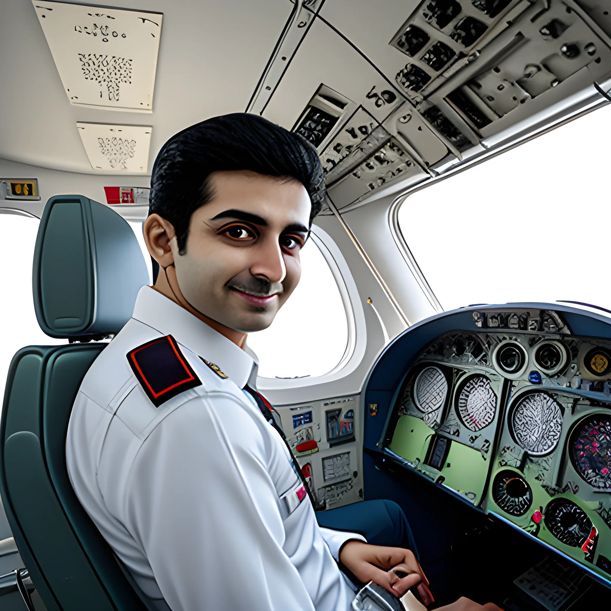 Pilot Mohammad Faridzadeh In The Plane Arthub ai Pilot Mohammad Faridzadeh In The Plane Arthub ai