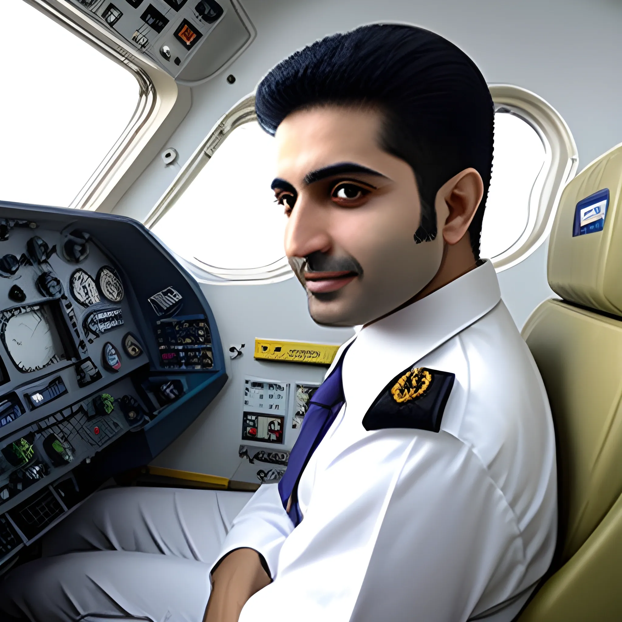 Pilot Mohammad Faridzadeh In The Plane Arthub ai