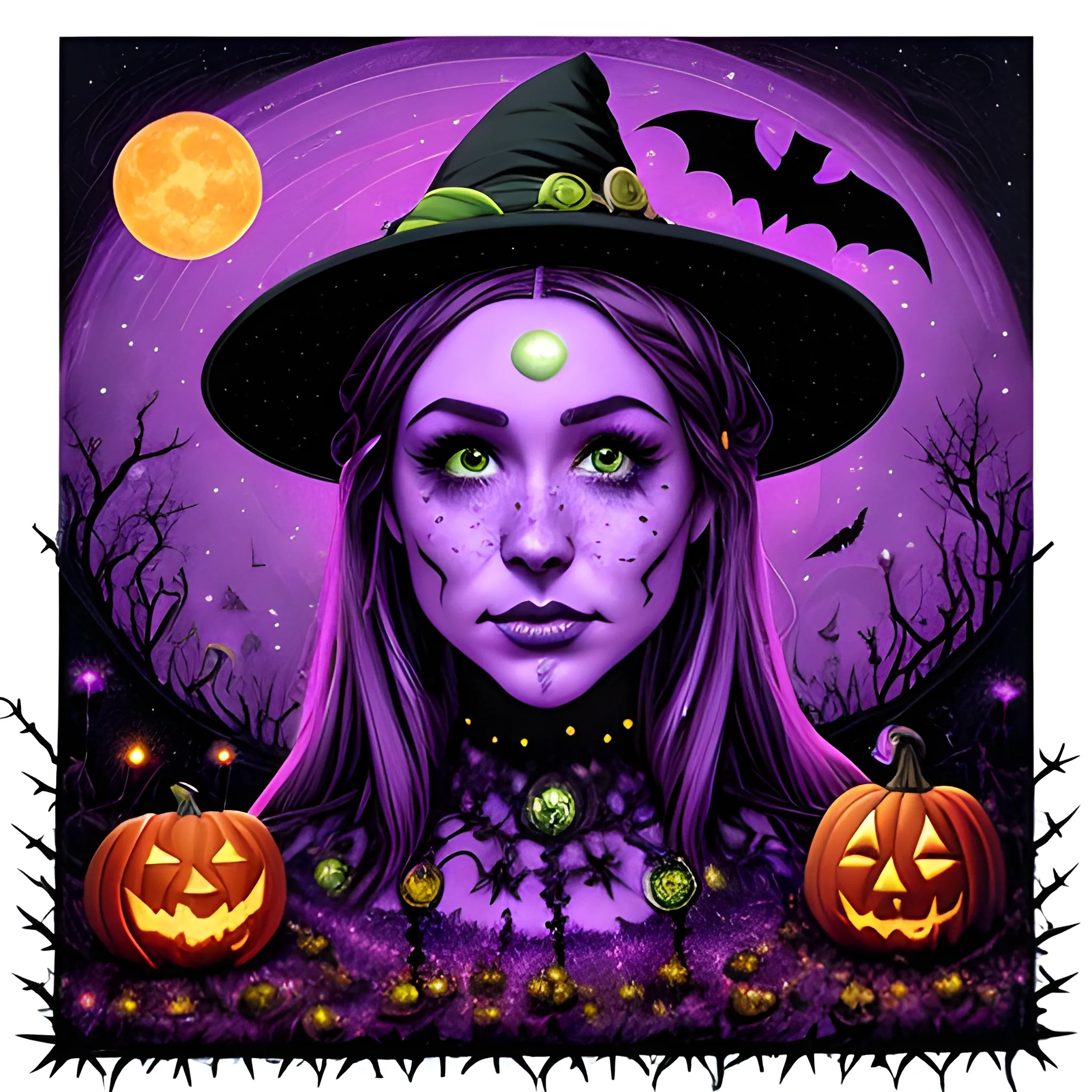 Close up Detailed Face Meghan Markle As A Halloween Witch Wea Close up Detailed Face Meghan Markle As A Halloween Witch Wea