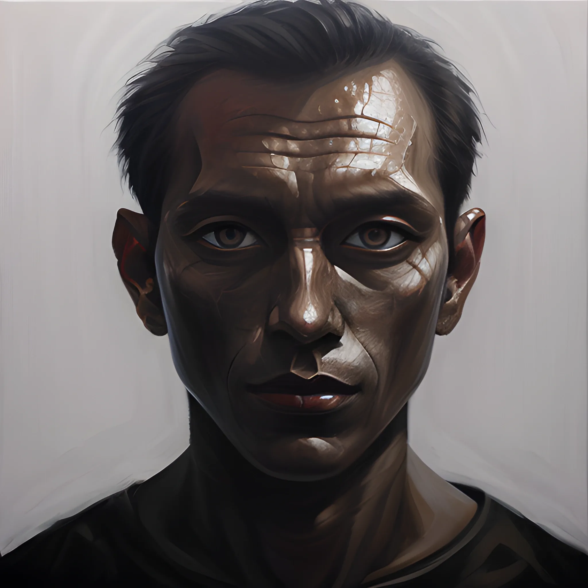 human, dark,, Oil Painting, man, White background - Arthub.ai