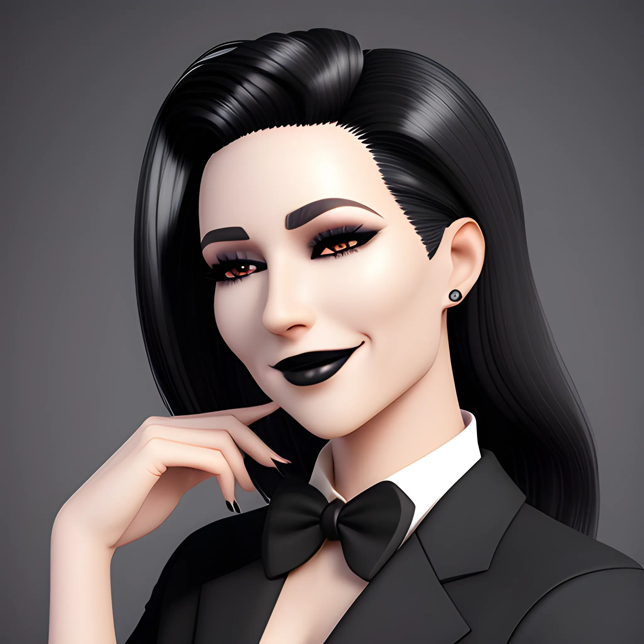 Beautiful Black Shoulder Length Haired Business Woman With Black Beautiful Black Shoulder Length Haired Business Woman With Black