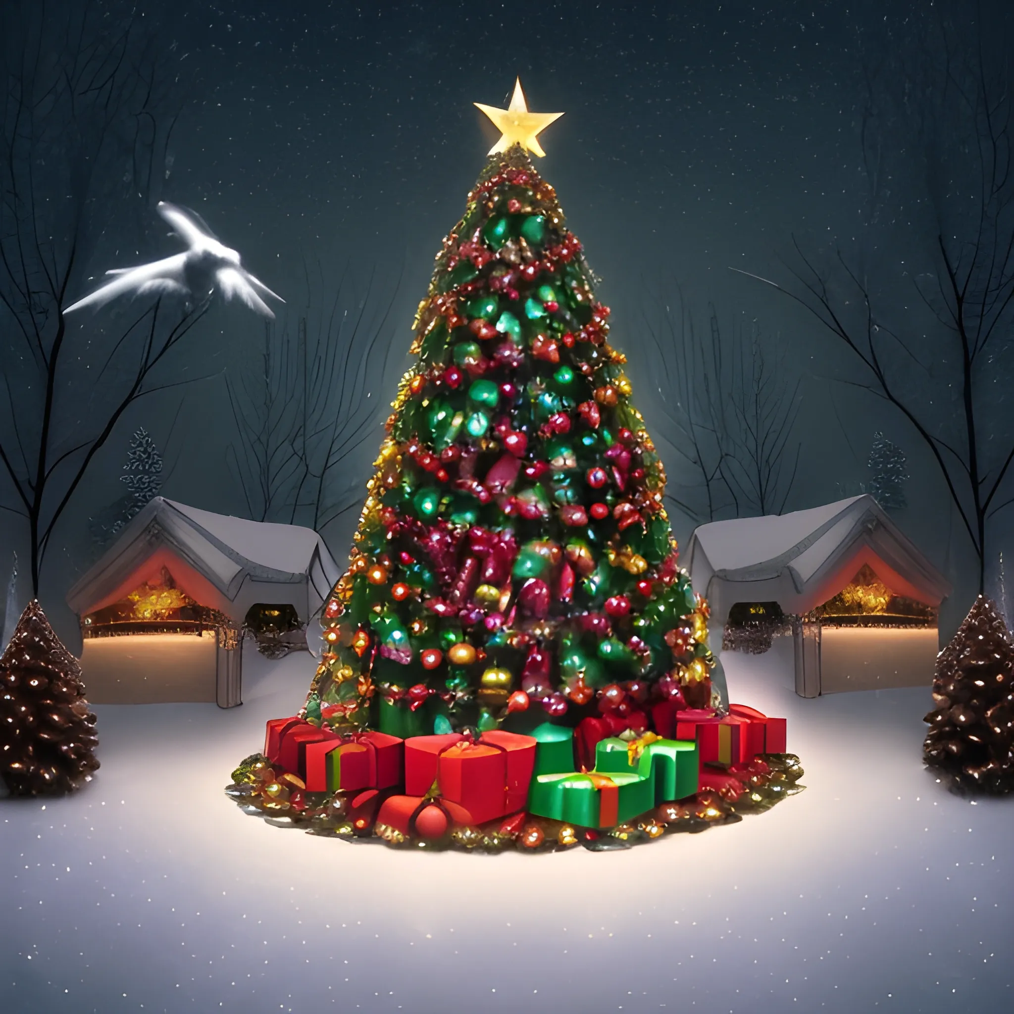 Liminal space dark carnival with christmas decorations - Arthub.ai