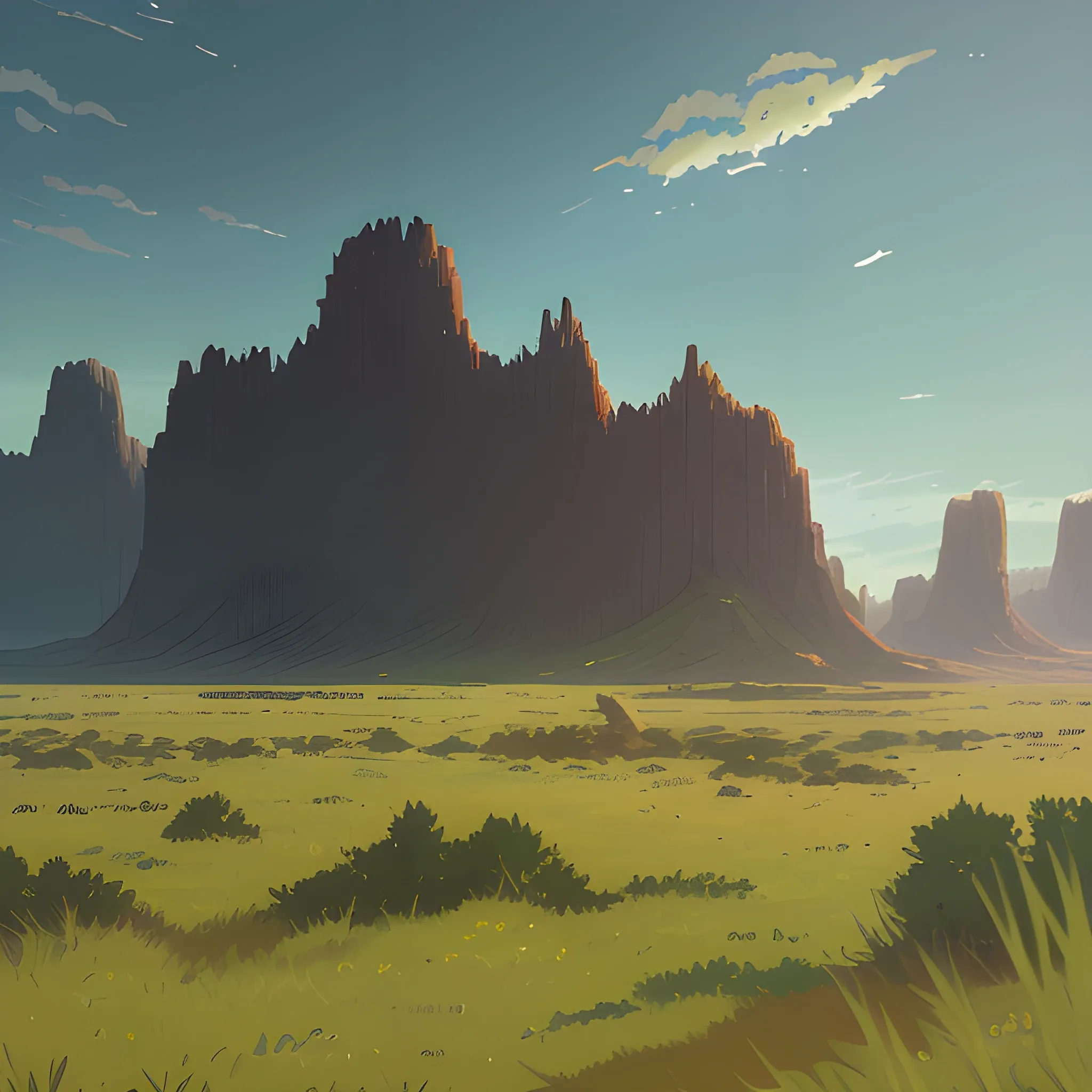 Close up Of Large Space Of Barren Land With Some Grass In The Style